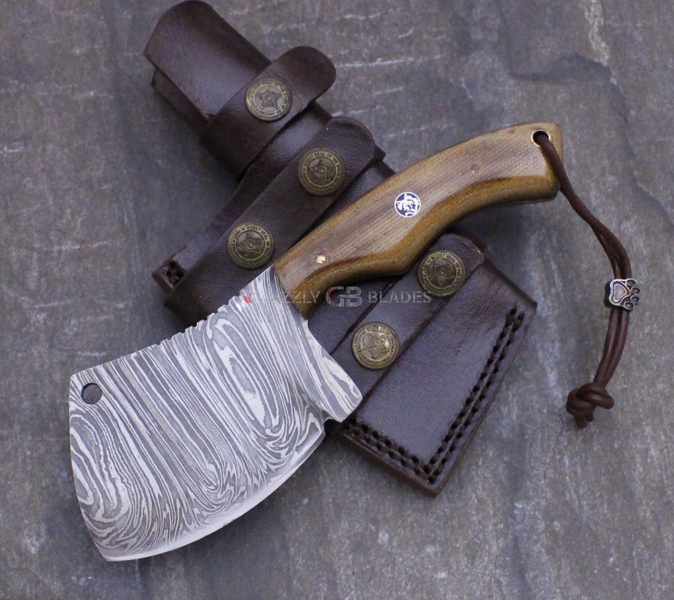 Buy Damascus Steel Custom Handmade Mini Cleaver 9 Inches - Damascus ...