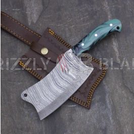 Buy Damascus Steel Custom Handmade Cleaver 10 Inches C - Damascus ...