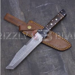 Buy Damascus Steel Custom Handmade Hunting Tanto Bowie Knife 12.5 ...