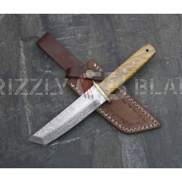 Buy Damascus Steel Custom Handmade Hunting Bowie Tanto Knife 10.5 ...